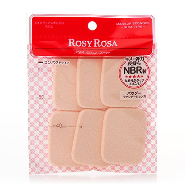 Rosy Rosa Makeup Sponge Slim Type 6pcs | Oomomo Canada