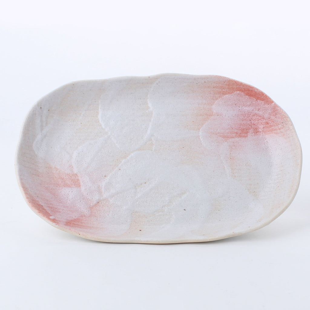 Bumps Cherry Blossom Shino Porcelain Long Plate