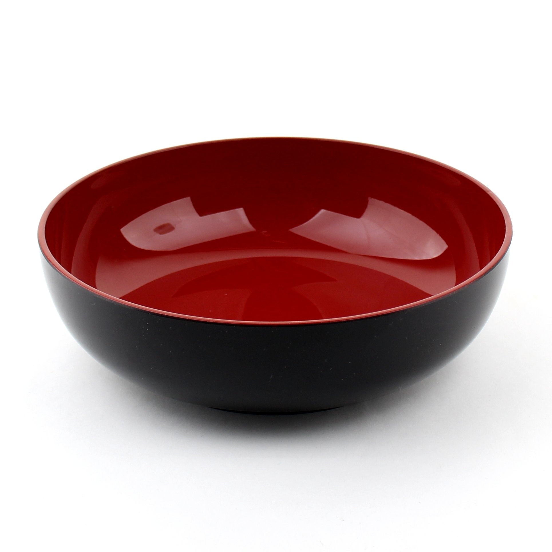 Japanese Black & Red Round Lacquer Bowl 19cm | Kitchenware | Oomomo Canada
