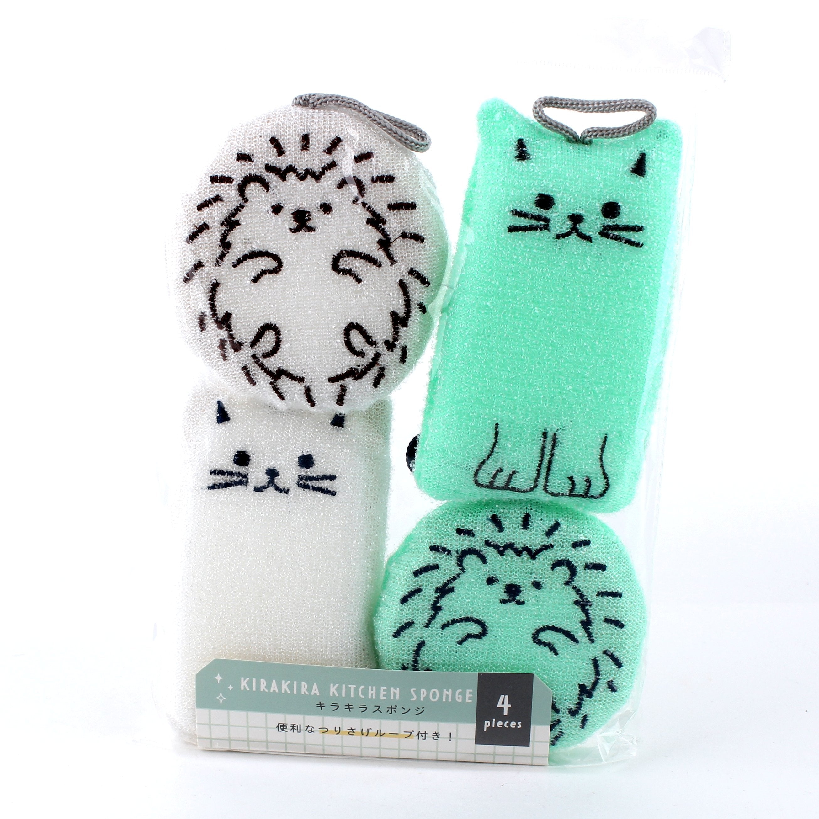 Hedgehog & Cat Sponges (4pcs) | Oomomo