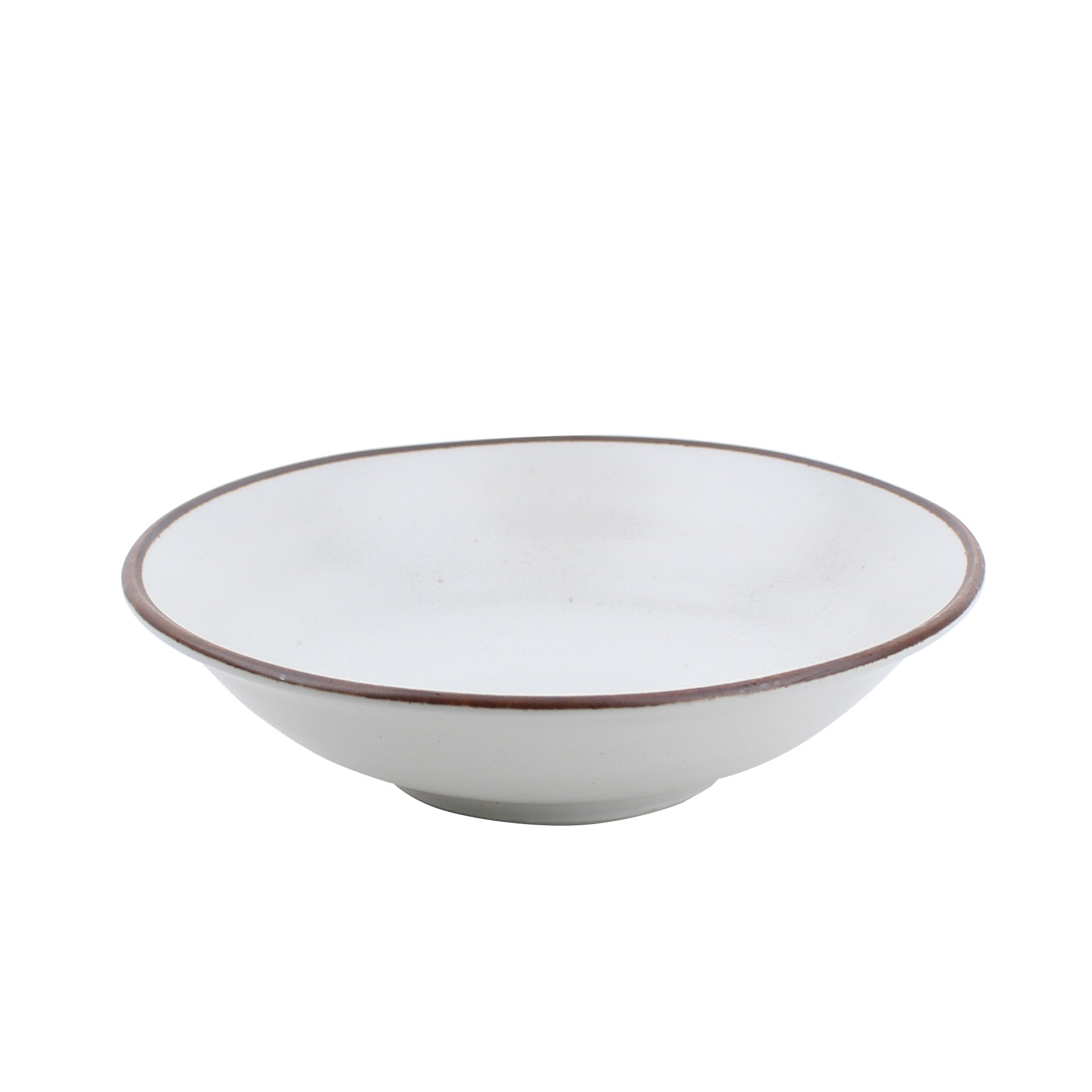 Brown Rim Lightweight Shallow Bowl d.16.3cm | Oomomo Canada