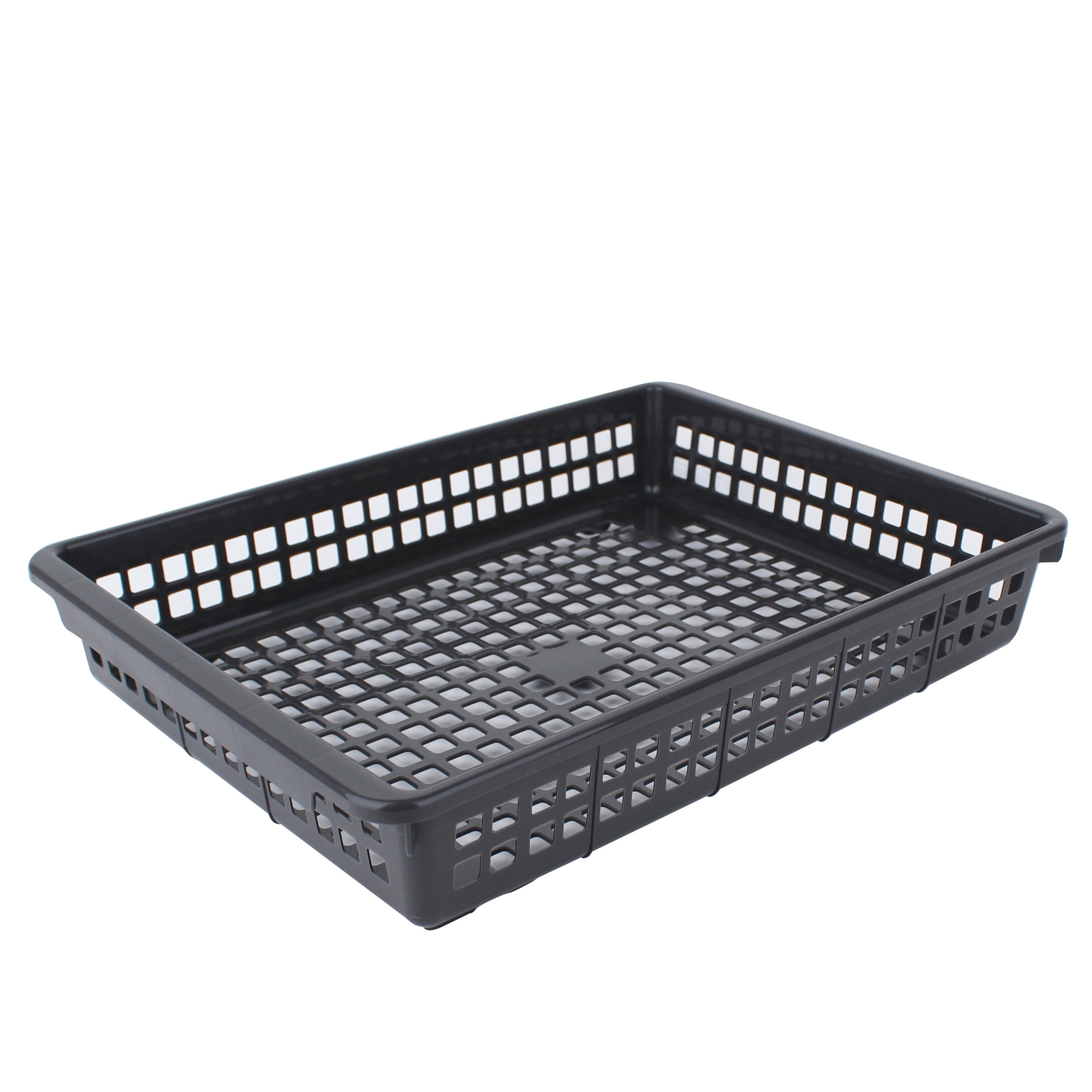 Grey Stackable Shallow Basket | Oomomo | Oomomo Canada