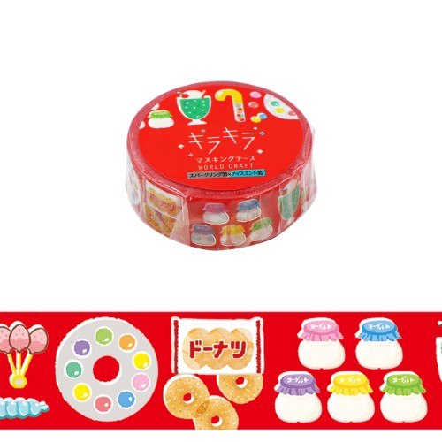 Masking Tape (Snack/Glittery/15mm x 5m/SMCol(s): Multicolour) | Oomomo ...